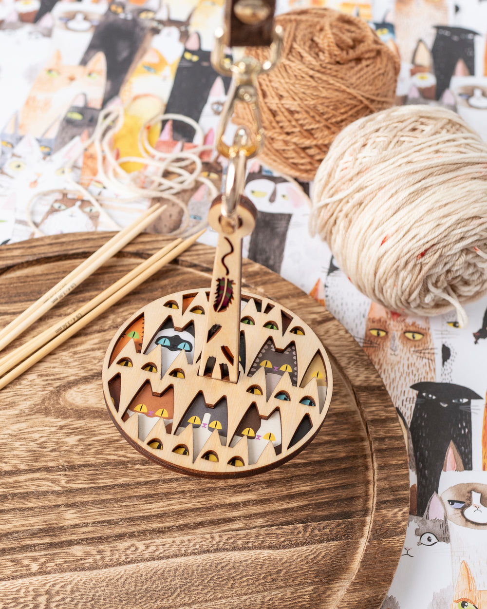 Meowsome Mini Minder | Crochet Yarn Holder & Yarn Ball Holder